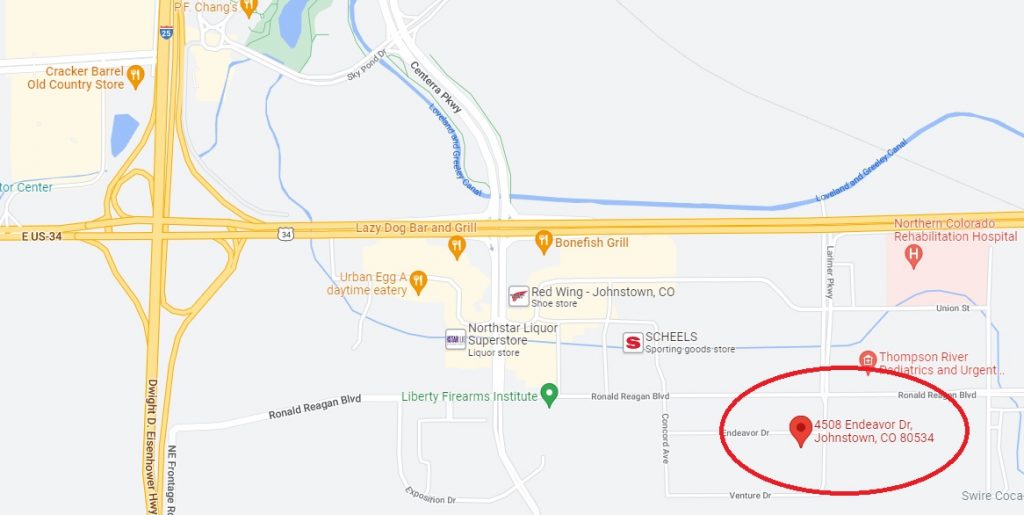 Johnstown map | The Imaging Center Open MRI | Near Loveland, CO